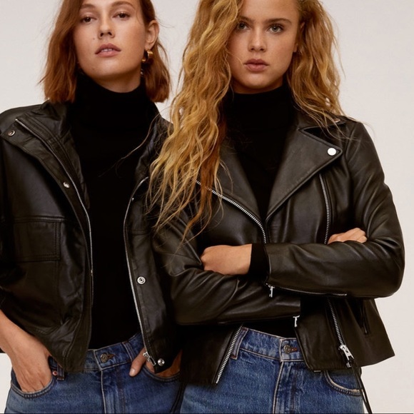 Mango | Jackets & Coats | Genuine Leather Jacket Black M Mango | Poshmark